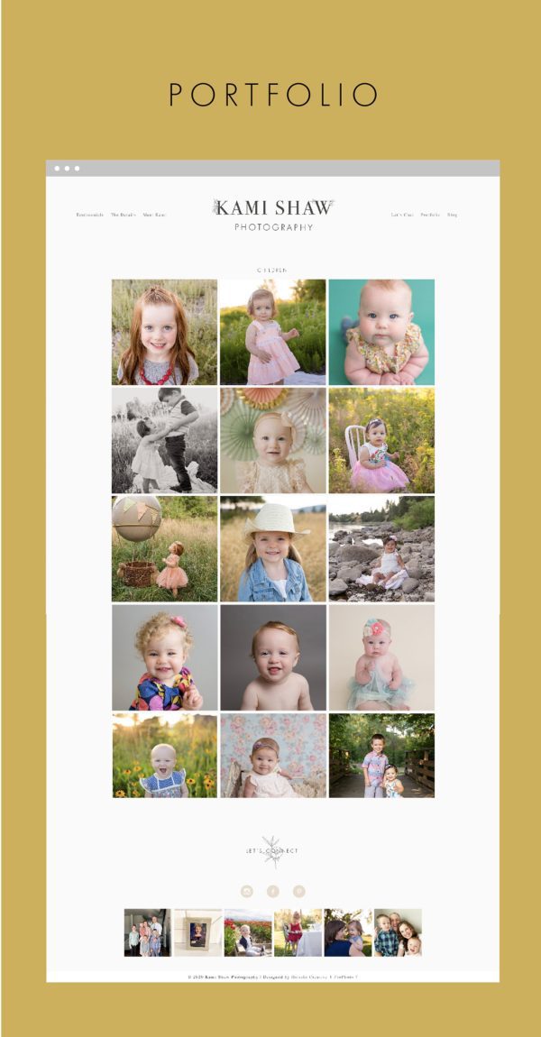 Kami Shaw Photography - Hirschi Creative Wordpress and Shopify Web Designer